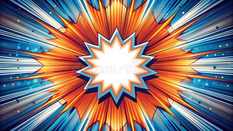Dynamic Starburst Design Vibrant Orange and Blue Radial Burst with ...