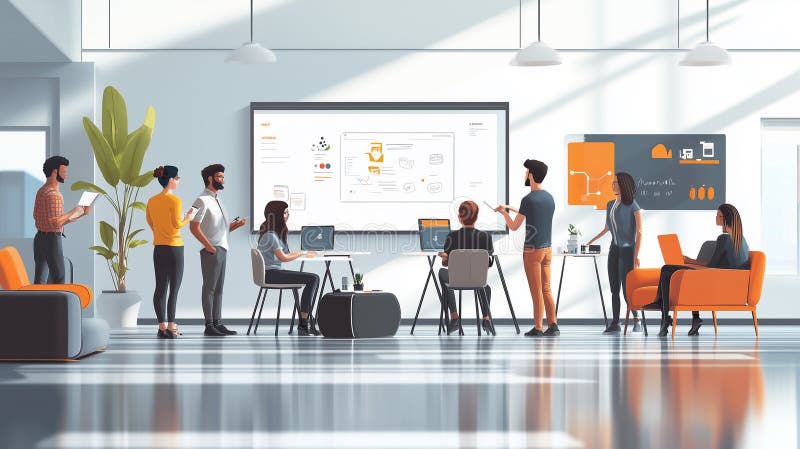 Dynamic Startup Office with Collaborative Team, Generative Ai Stock ... Dynamic Startup Office with Collaborative Team, Generative Ai Stock ...