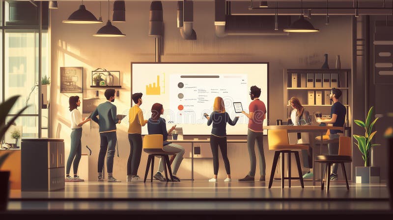 Dynamic Startup Office with Collaborative Team, Generative Ai Stock ... Dynamic Startup Office with Collaborative Team, Generative Ai Stock ...