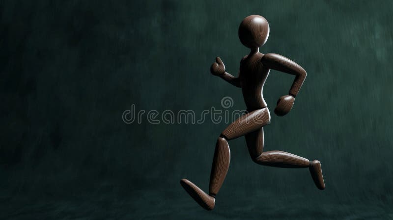 Dynamic Stickman: Leather-Textured Motion. Generative AI Stock ...