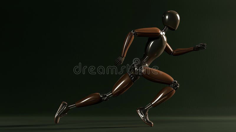 Dynamic Stickman: Leather-Textured Motion. Generative AI Stock ...