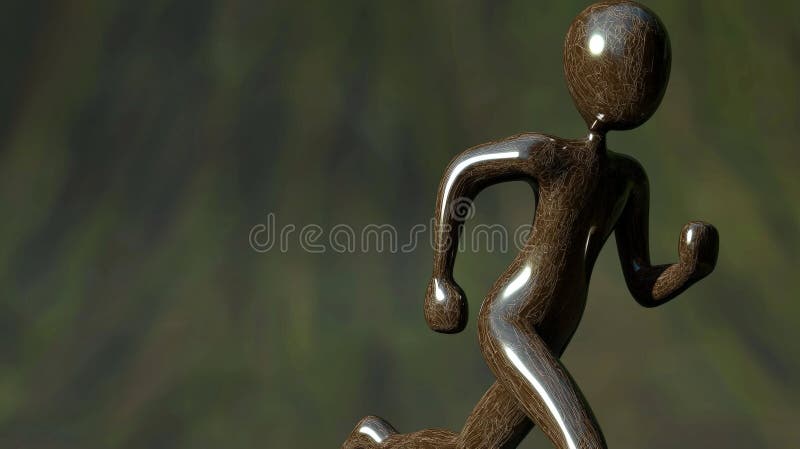 Dynamic Stickman: Leather-Textured Motion. Generative AI Stock ...