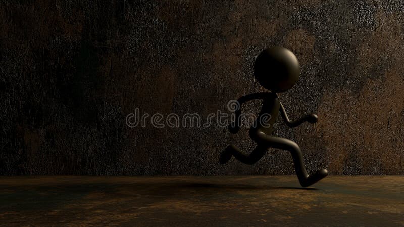 Dynamic Stickman: Leather-Textured Motion. Generative AI Stock ...