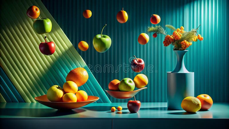 Dynamic Still Life a Tilted Perspective for a Playful Composition Stock ...