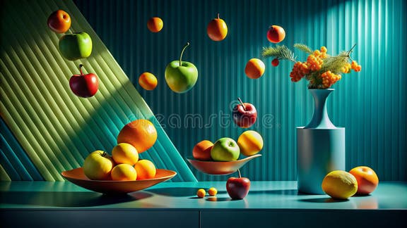 Dynamic Still Life a Tilted Perspective for a Playful Composition Stock ...