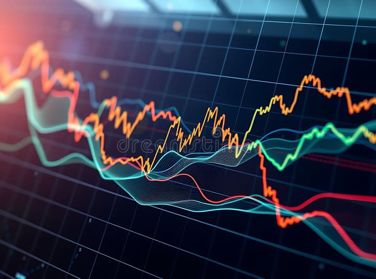 Dynamic Stock Market Chart with Fluctuating Financial Data Ai Generated ...