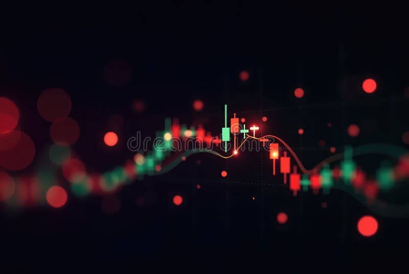 Dynamic Stock Market Chart with Trend Lines and a High-Tech Financial ...