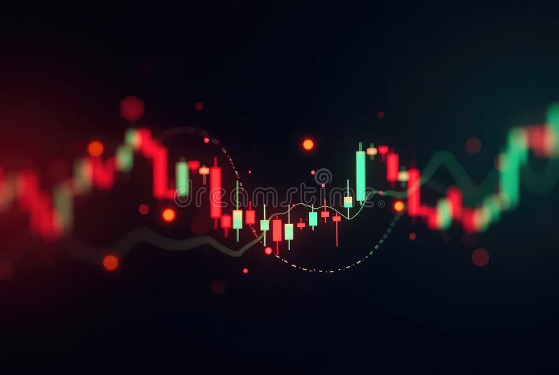 Dynamic Stock Market Chart with Trend Lines and a High-Tech Financial ...