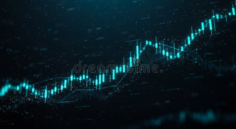 Dynamic Stock Market Chart: Upward Trend, Investment Growth, Data ...