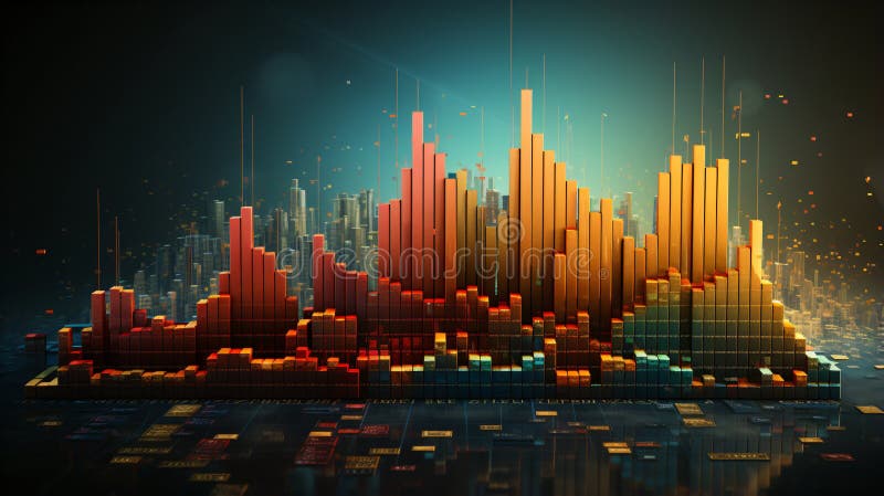 Dynamic Stock Market Concept: Gradient Backdrop with Rising and Falling ... Dynamic Stock Market Concept: Gradient Backdrop with Rising and Falling ...
