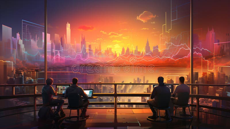 Dynamic Stock Market Concept Illustration: Gradient Overlays Stock ... Dynamic Stock Market Concept Illustration: Gradient Overlays Stock ...