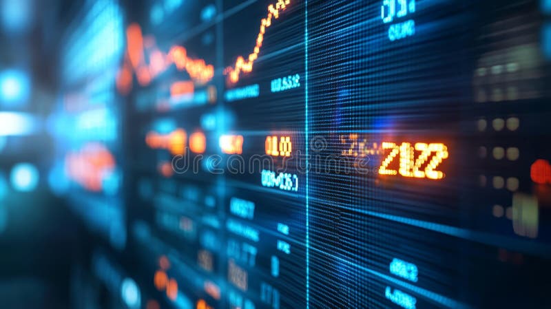 Dynamic Stock Market Data Display Stock Illustration - Illustration of ...