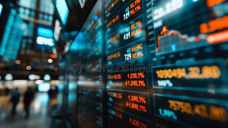 Dynamic Stock Market Data Display Showcasing Trends, Values, and ...