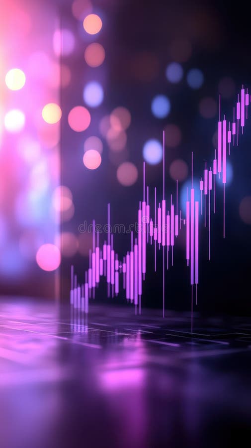 Dynamic Stock Market Graph with Vibrant Colors and Lights Stock ...