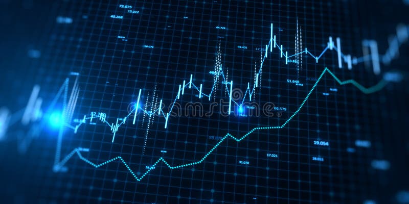 Dynamic Stock Market Tracker with Glowing Graphs on Dark Interface ...