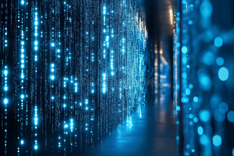 Dynamic Strands of Blue Lights Create a Captivating, Futuristic ...