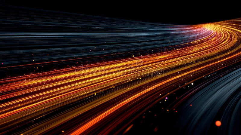 Dynamic Streaks of Light on a Dark Background Stock Illustration ...