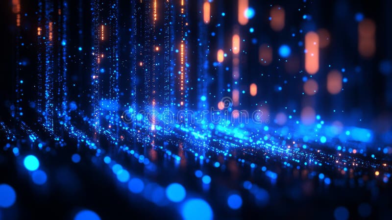 Dynamic Streams of Blue and Orange Lights Flow Together, Creating an ...