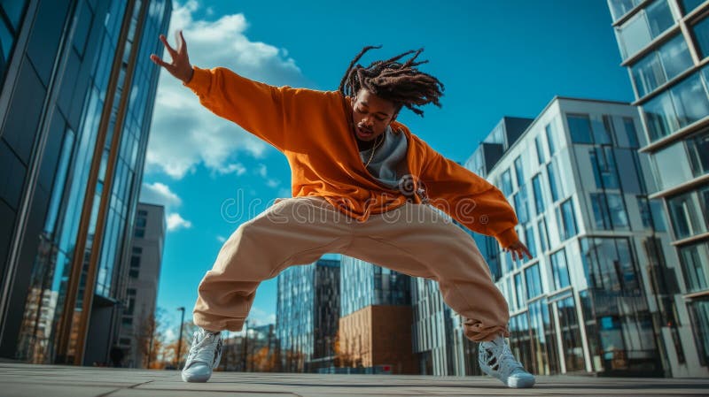 A Dynamic Street Dancer Performs an Impressive Move in an Urban Setting ...