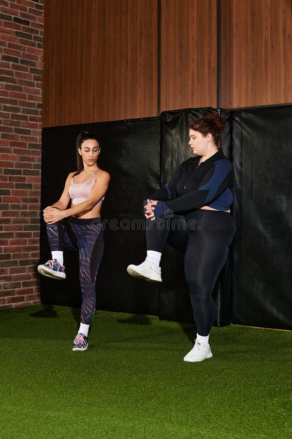 Dynamic Stretching Session Enhancing Flexibility for Stock Photo ...