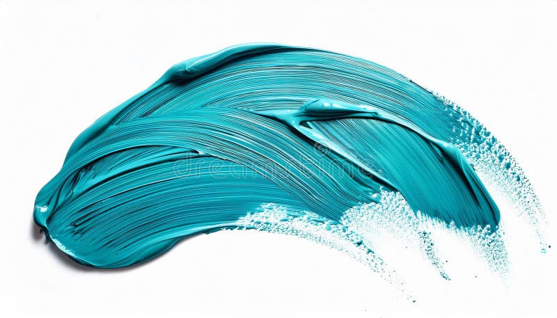 Dynamic Strokes of Vivid Turquoise Acrylic Paint Create a Textured and ...