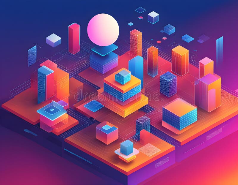 Dynamic Structured Isometric Abstract Representation Stock Illustrations – 4 Dynamic Structured ...