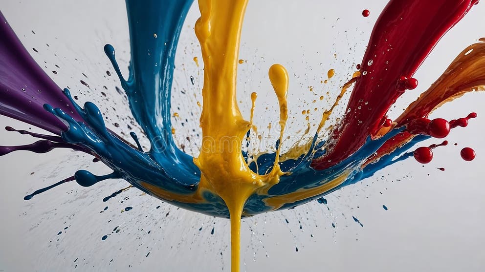 High-Resolution Studio Photography of Multi-Color Splash in Action ...