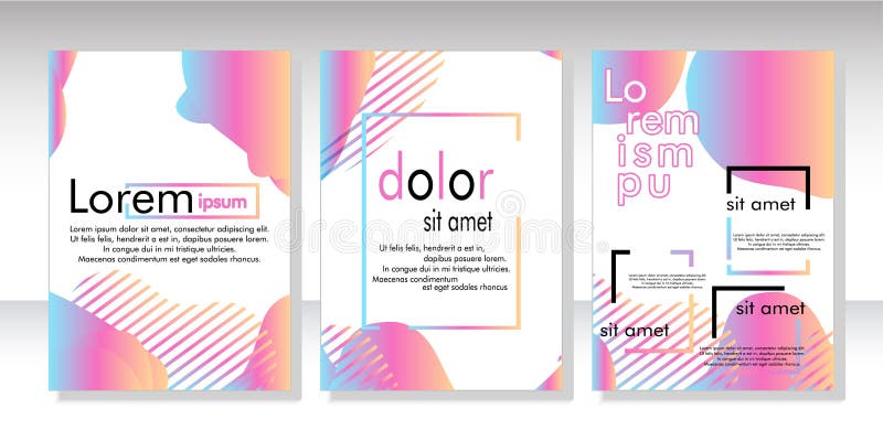 Dynamic Style Banner Design Set with Fluid Gradient Elements Stock ...