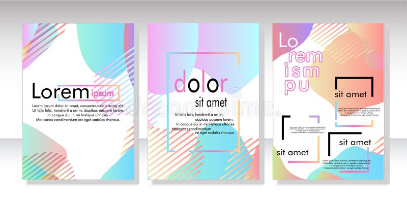 Dynamic Style Banner Design Set with Fluid Gradient Elements Stock ...