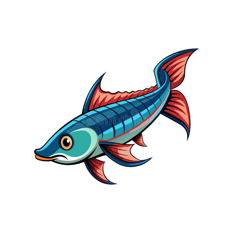 Dynamic Sucker Fish Illustration Featuring Aquatic Features Stock ...