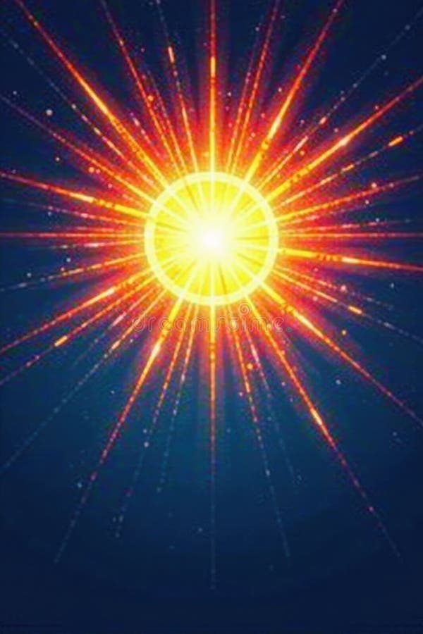 Dynamic Sun Rays Exploding Across Deep Blue, Clean Vector Art , Vector ...