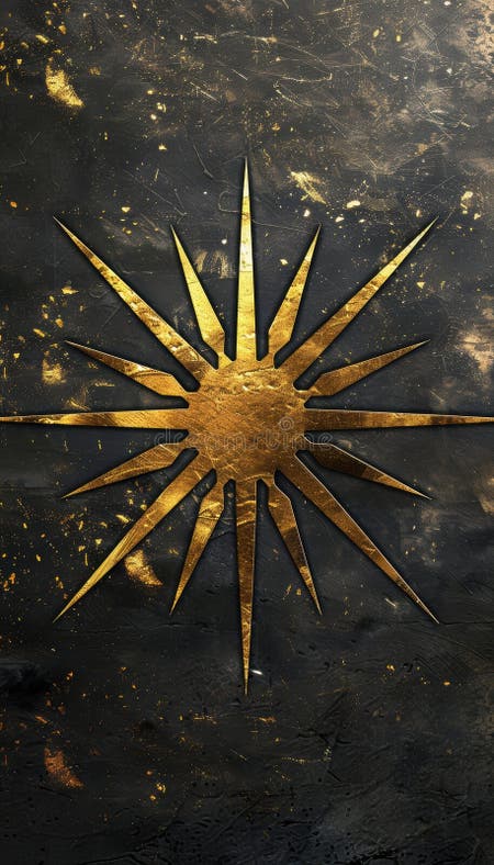 Industrial Sunburst Logo Design with Metallic Textures for Branding and ...