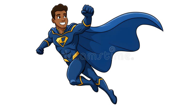 Dynamic Superhero in Flight Stock Illustration - Illustration of ...