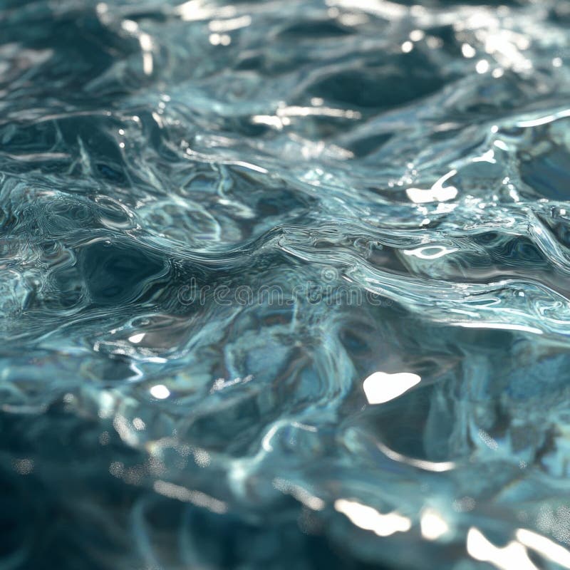 Dynamic Blue Water Surface with Light Reflections in Motion Stock Image ...
