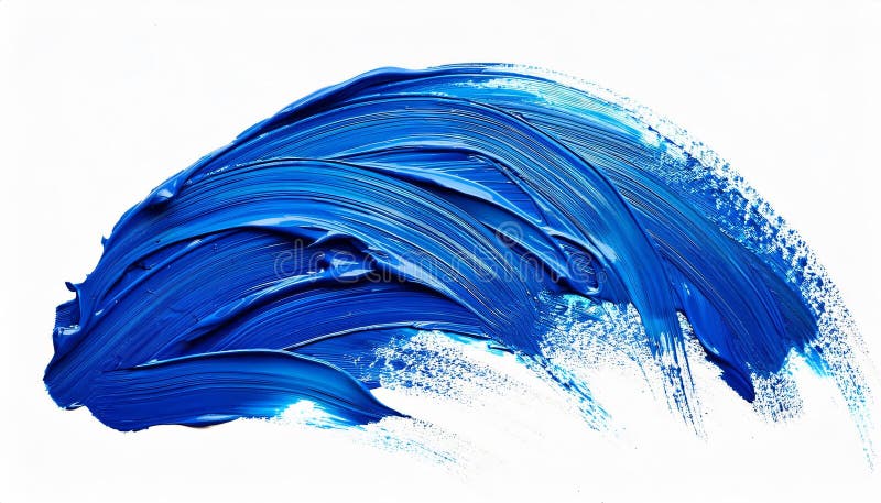 Dynamic Swipes of Thick, Glossy Blue Paint Create a Textured, Abstract ...