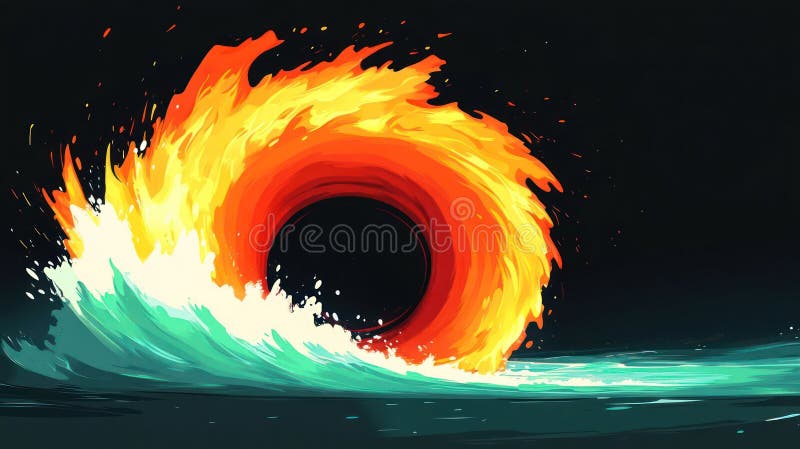 A Dynamic Swirl of Fire and Water, Symbolizing Contrast and Energy ...