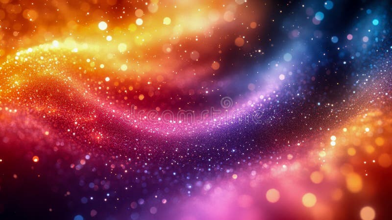 Dynamic Swirl of Light and Color with Glowing, Whimsical Sparkles Stock ...