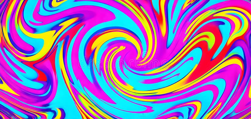 Dynamic Swirl Pattern with Vivid and Contrasting Psychedelic Colors ...
