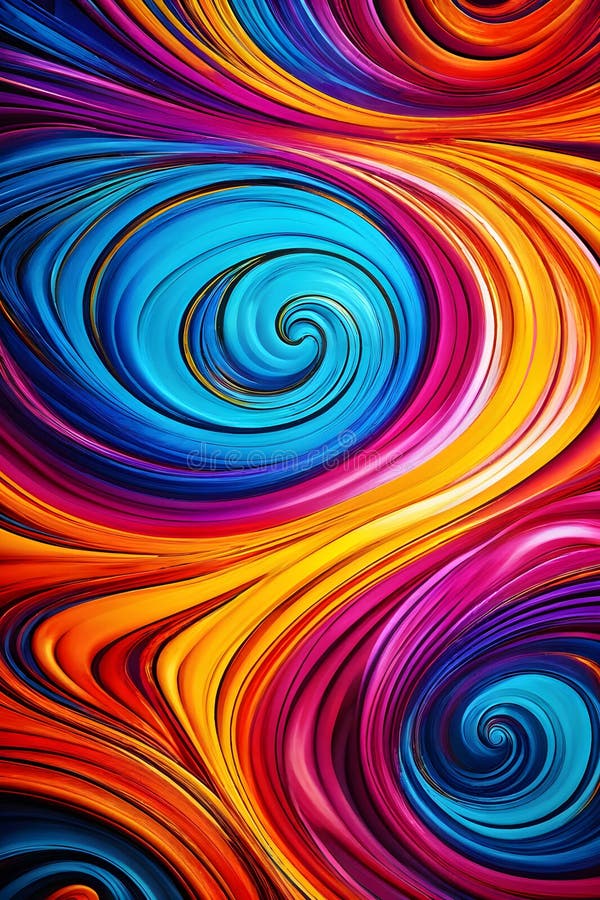 Dynamic Swirl Pattern with Vivid and Contrasting Psychedelic Colors ...