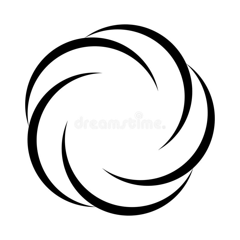 Dynamic Swirl Symbol Icon, Intertwined Crescents, Dynamic Circular ...