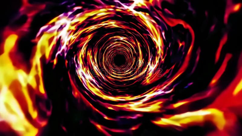 Dynamic Swirling Fire Tunnel Visual with Colors and Shapes Creating a ...