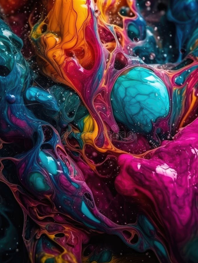 Dynamic Swirling Paint Patterns in Macro Photography Stock Illustration ...