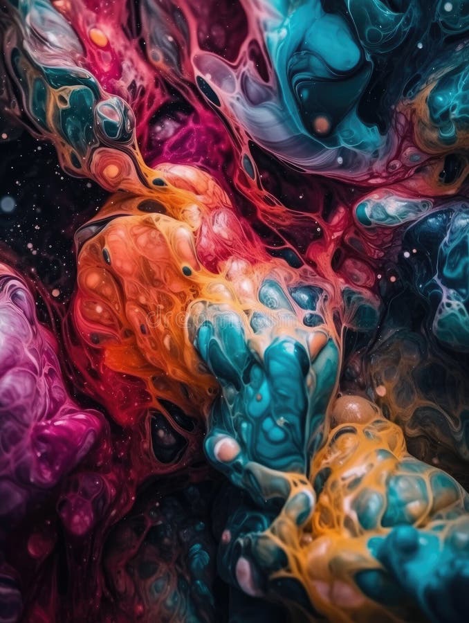 Dynamic Swirling Paint Patterns in Macro Photography Stock Illustration ...