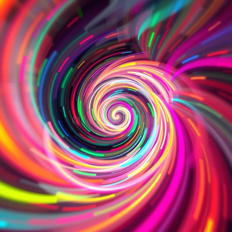 A Dynamic Swirling Vortex with Bright Neon Colors and Intense Movement ...