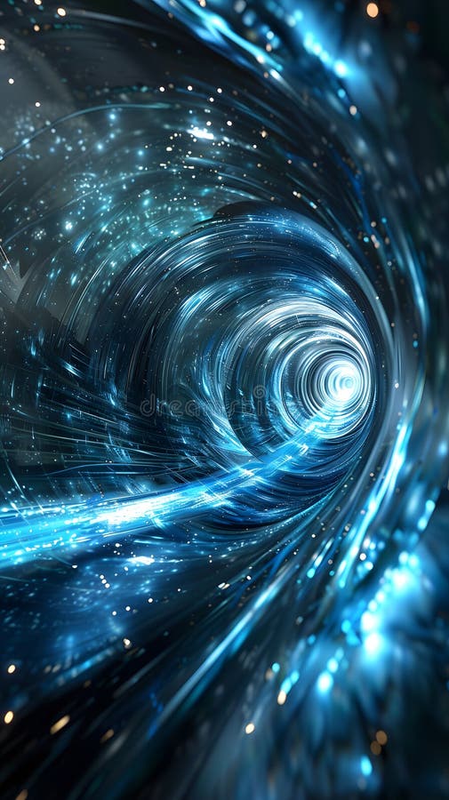 Blue Vortex Abstract with Cyberspace, Technology, and Energy Stock ...