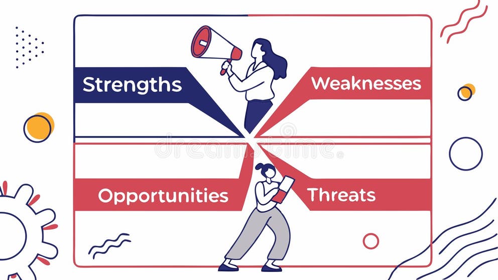 Dynamic SWOT Analysis with Interconnected Gears, Vector Design ...