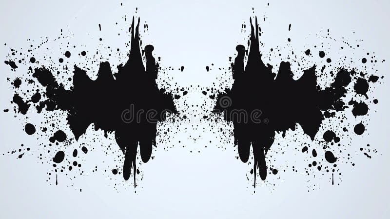 Dynamic Symmetry in High Contrast Inkblot Patterns, Forming a Bold ...