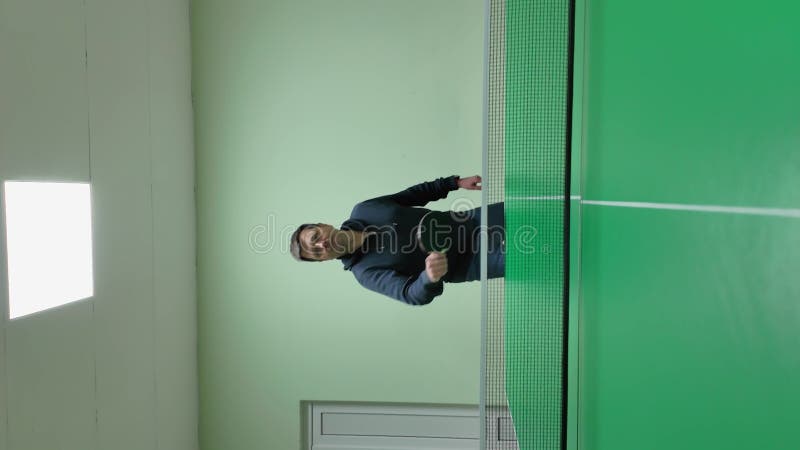 Dynamic Table Tennis Player Captured from Low Angle during Practice ...