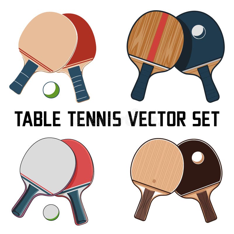 Vintage Table Tennis Vibes Vector Set Stock Vector - Illustration of ...