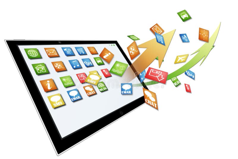 Dynamic Tablet Computer Illustration Stock Illustration - Illustration ...